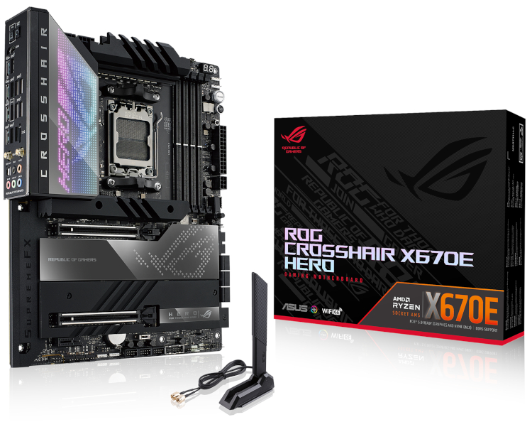 ASUS ROG Crosshair X670E Hero AMD X670E Chipset Socket AM5 ATX ...
