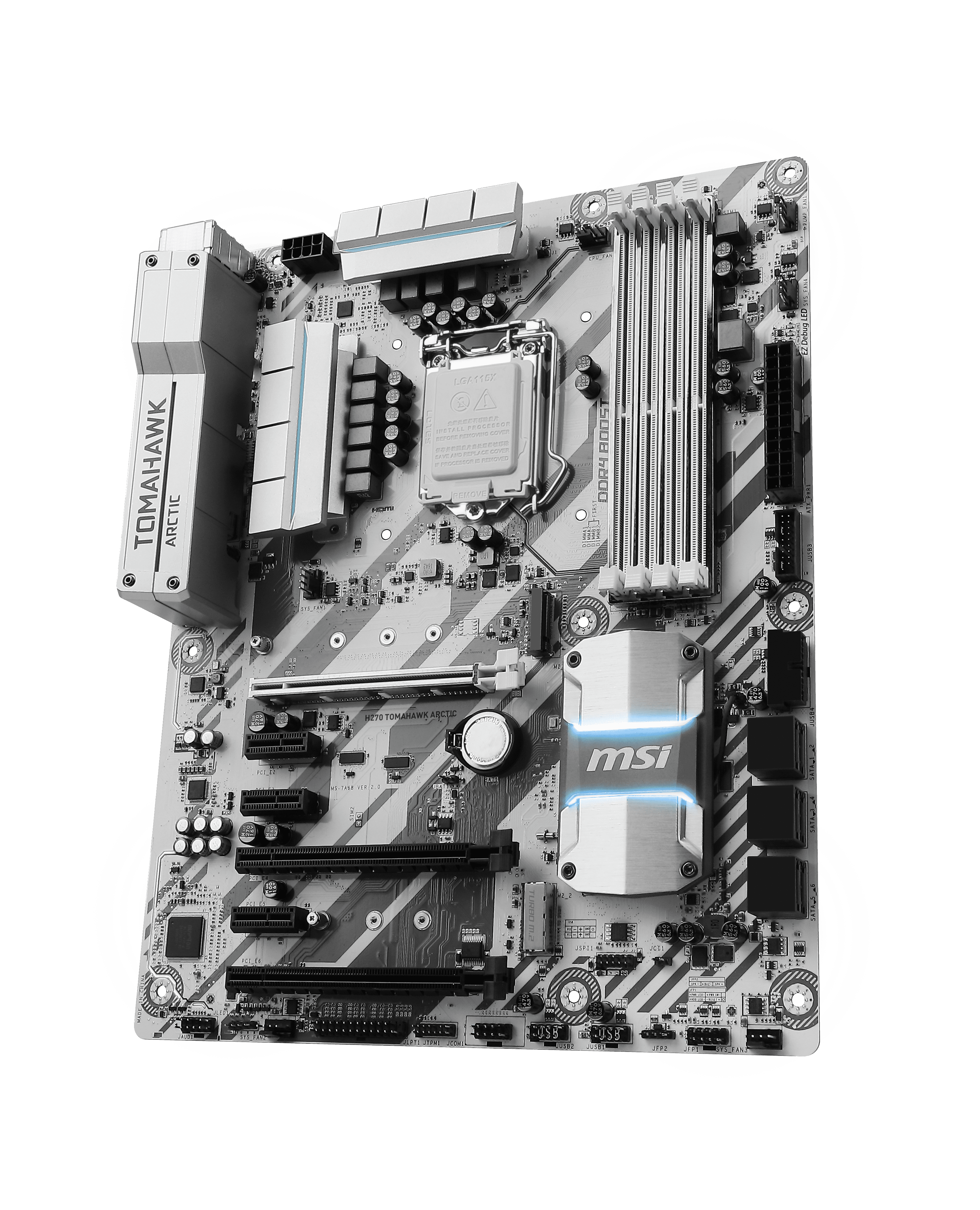MSI H270 Tomahawk Arctic Intel H270 Socket 1151 Motherboard | Novatech
